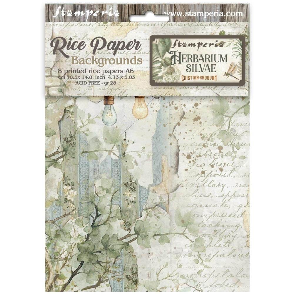 Stamperia Herbarium Silvae - A6 Rice Paper Backgrounds | Urbanscrapbook ...
